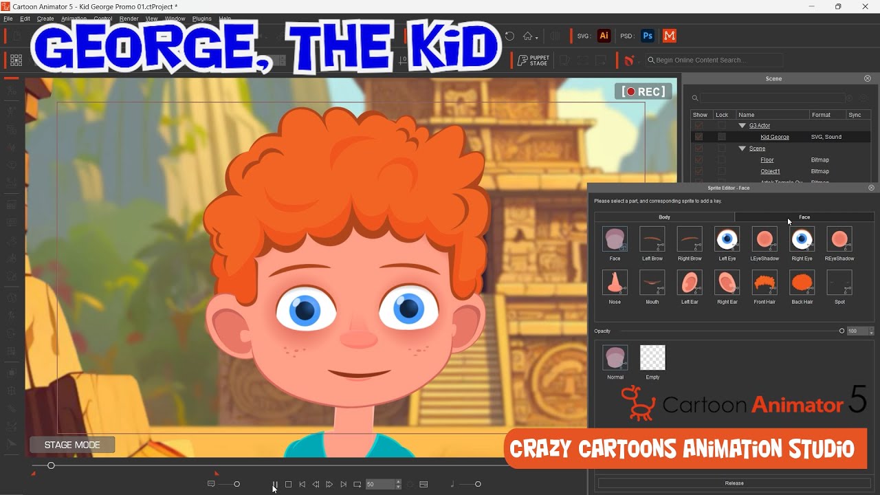 Kid Series - George - Cartoon Animation Character Demo Promotion - YouTube