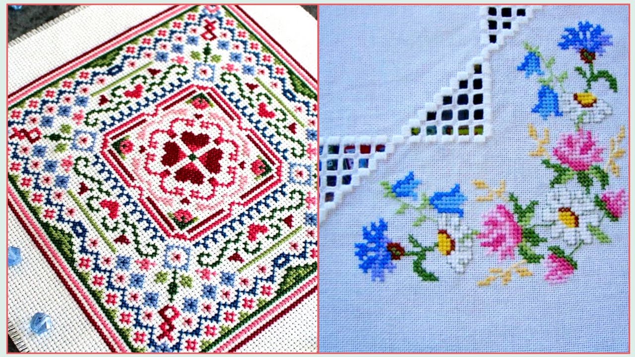 Mixed Cross Stitches Hand Embroidery Patterns Precious Designs - YouTube