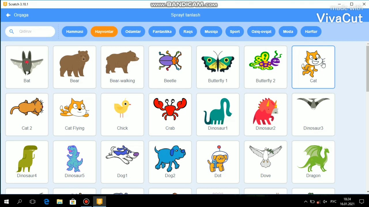 Scratchda kichik animatsiya hosil qilish Dasturchilikdagi ilk ...