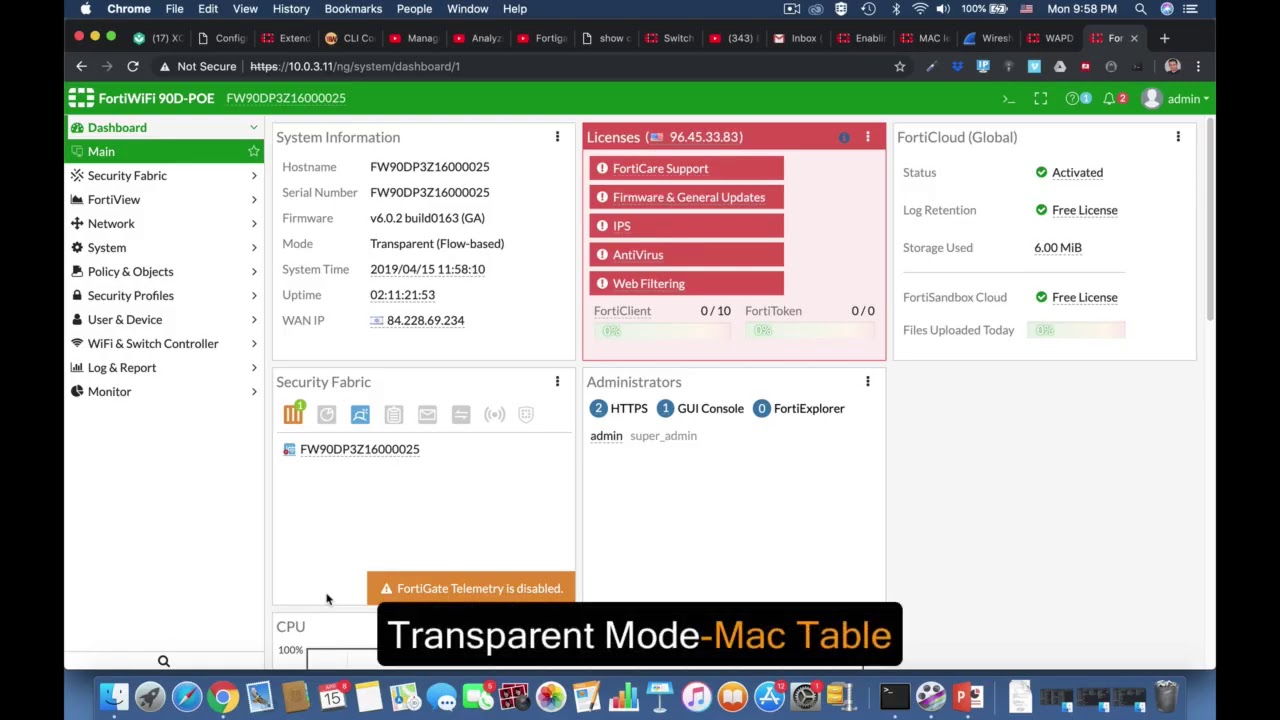 Transparent Mode - Mac Table - Fortinet firewall - YouTube