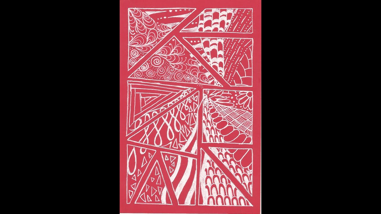 White on Red Zentangle - YouTube