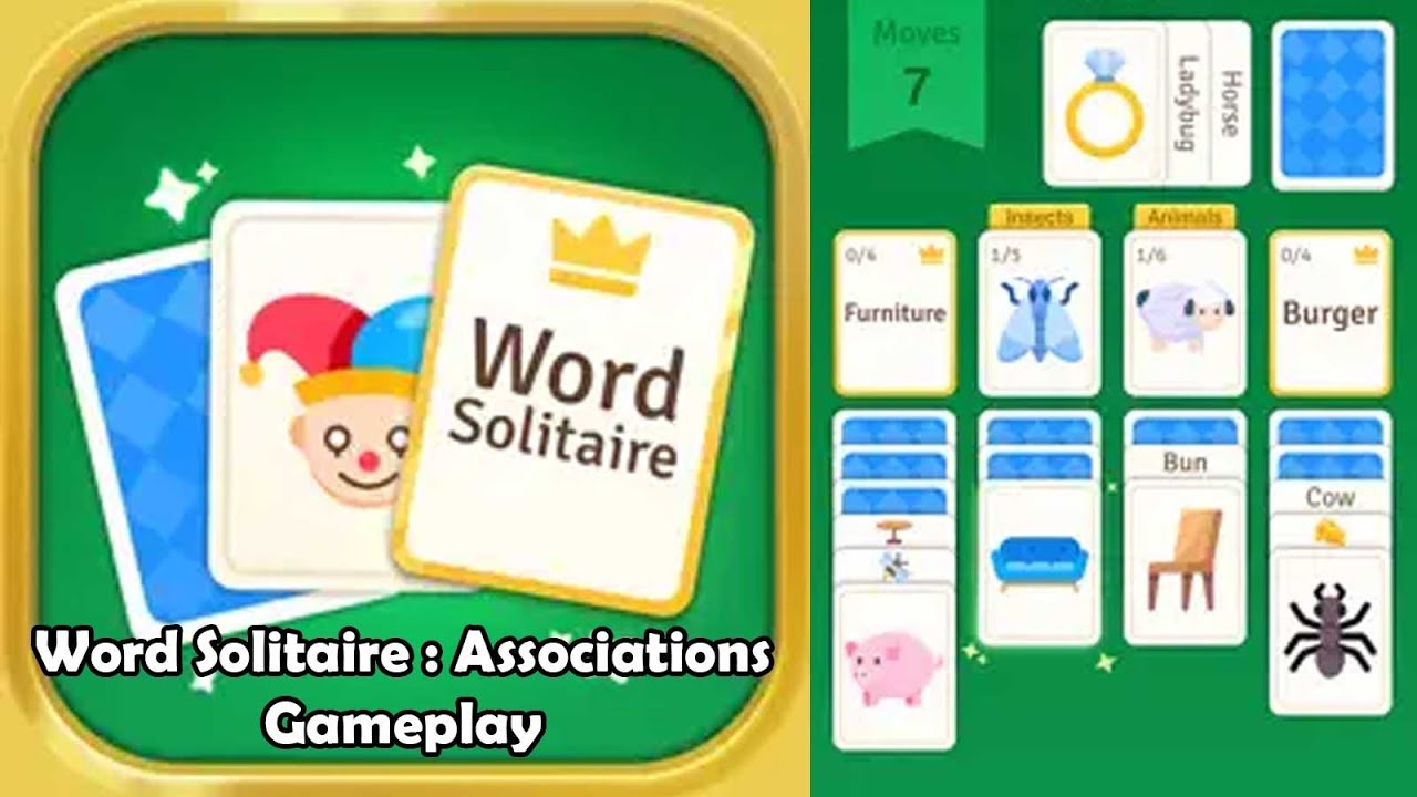 Word Solitaire Associations Game Gameplay - YouTube
