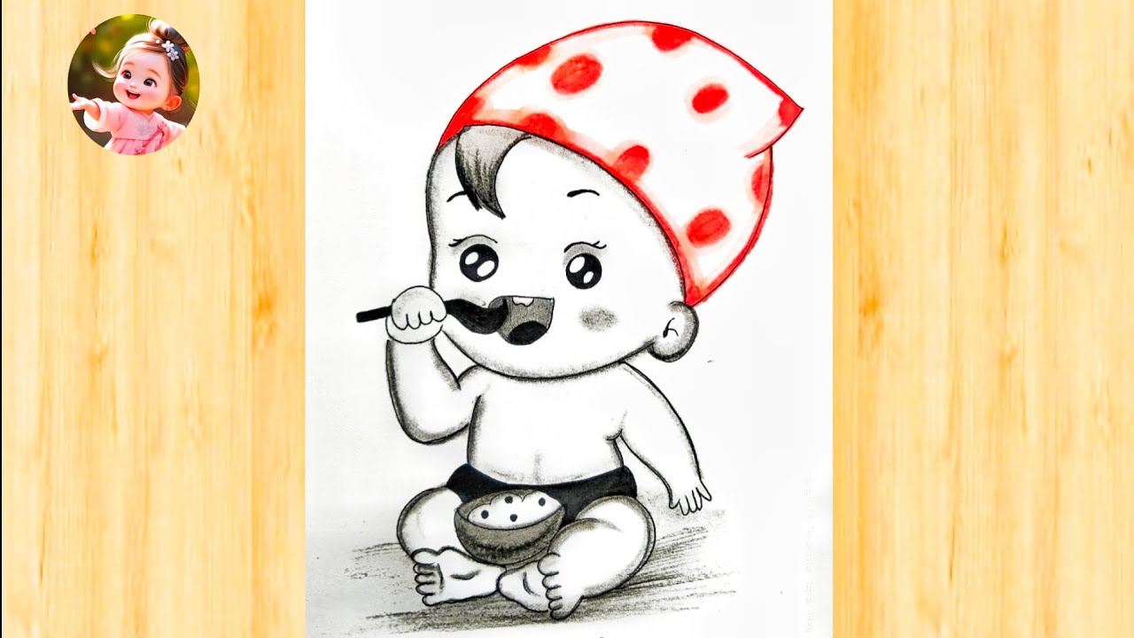 How to draw a Cute baby boy drawing - Pencil sketch for beginner ...