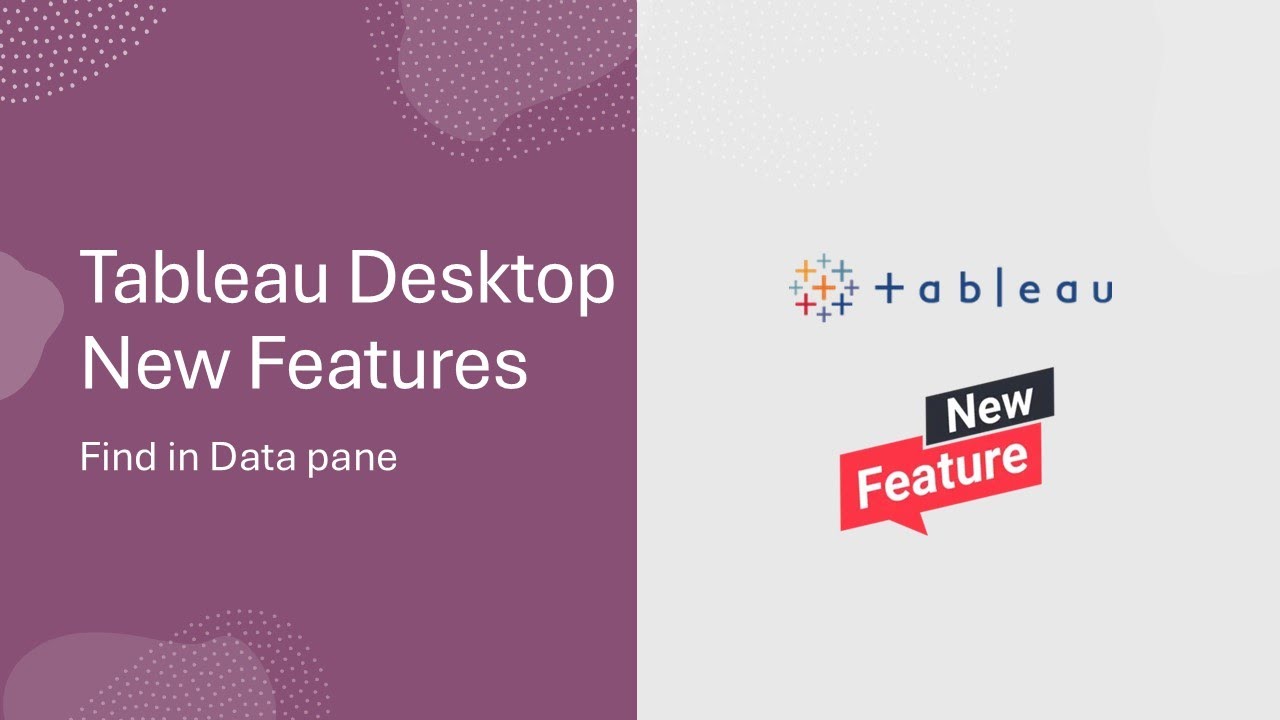 Find in Data pane || #Tableau Desktop New Features - YouTube
