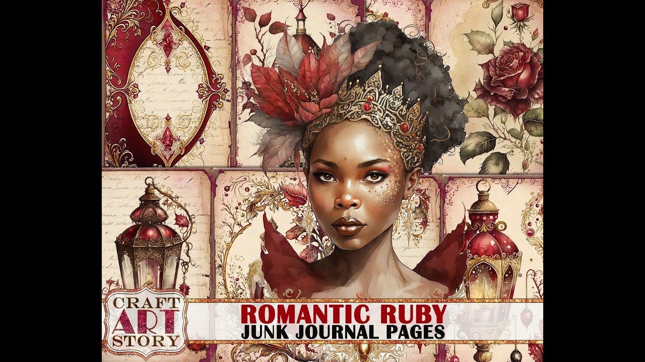 Romantic ruby junk journal Pages - YouTube