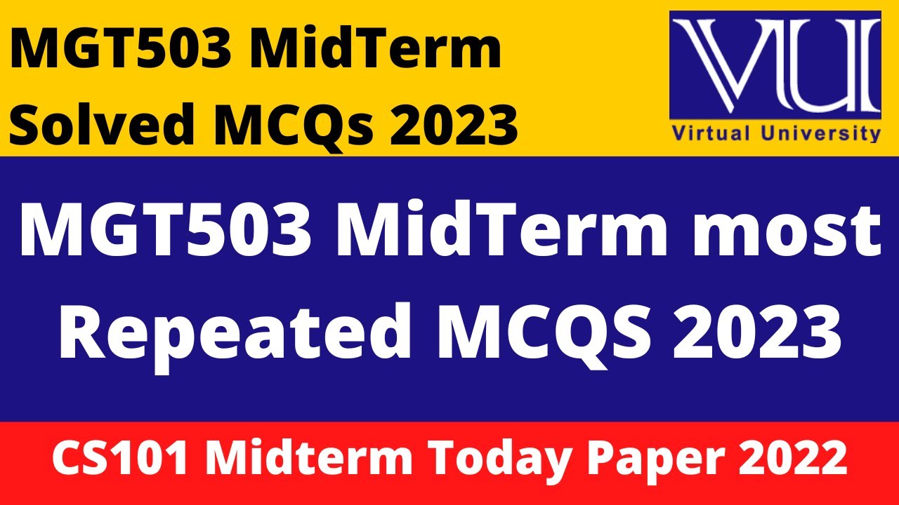 mgt503 midterm important MCQS 2023|| Download File in PDF - YouTube