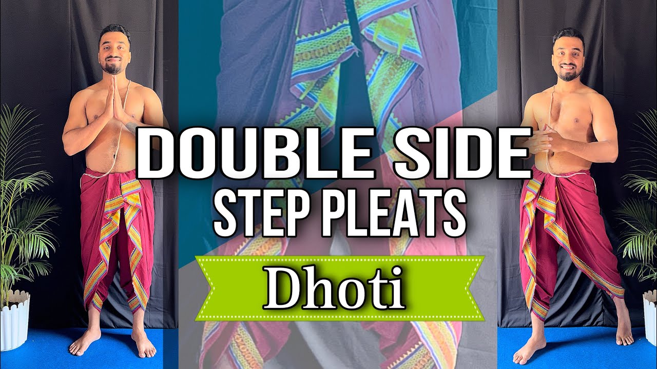 |Double side step pleats dhoti draping How to wear dhoti|| #fashion #agartala #dhotidrape # ...