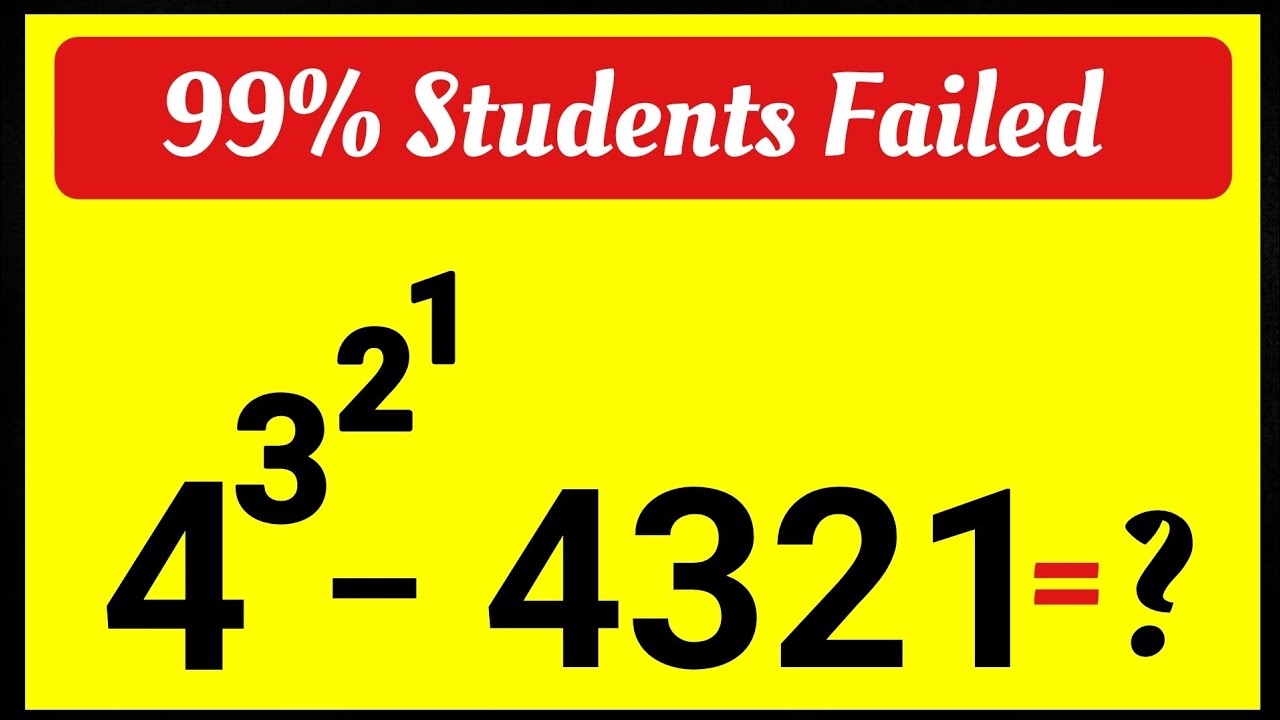 Amazing Math Problem | 99% Students Failed This? || No Calculator ...