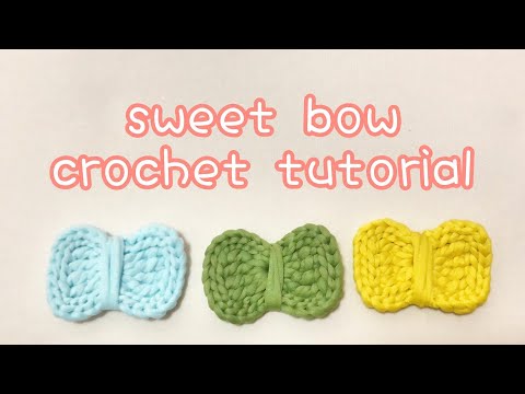 super easy bow 🎀 crochet tutorial！ easy for beginner to learn