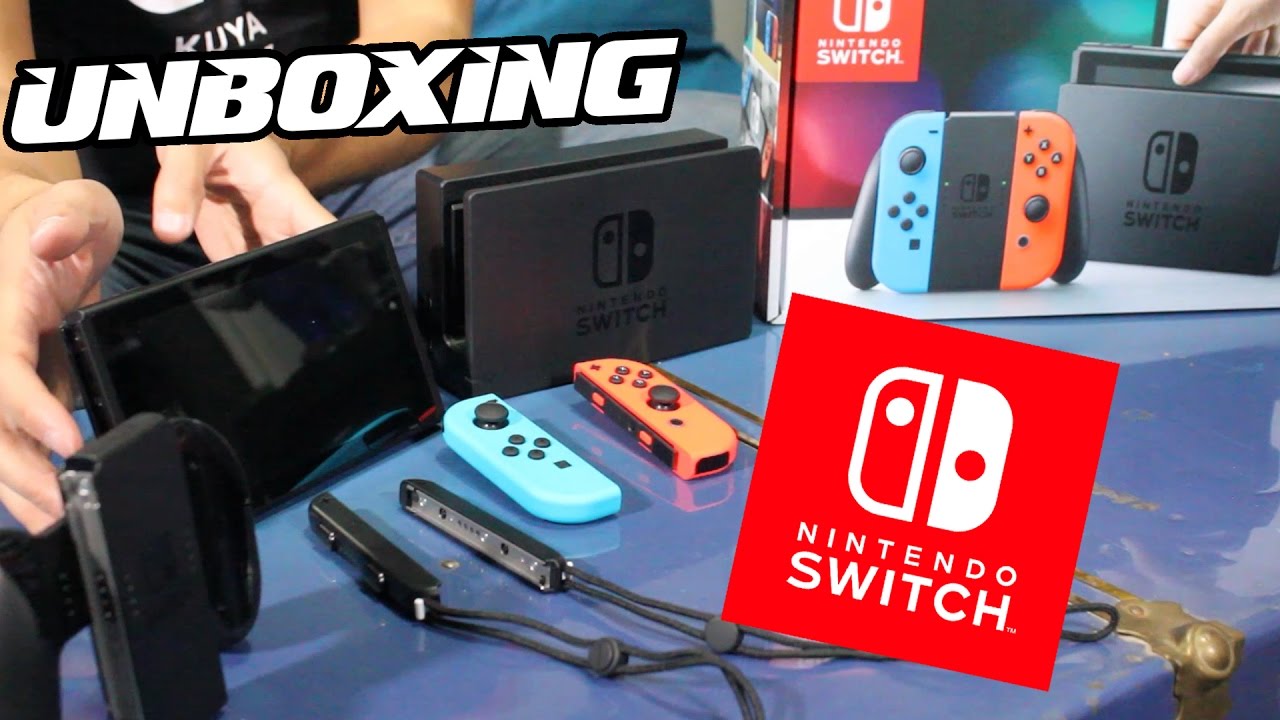 My Nintendo Switch Launch Haul: Neon Switch Unboxing - YouTube