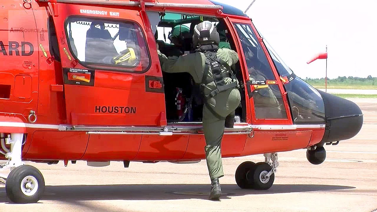 MH-65D Dolphin Helicopter Launches - YouTube