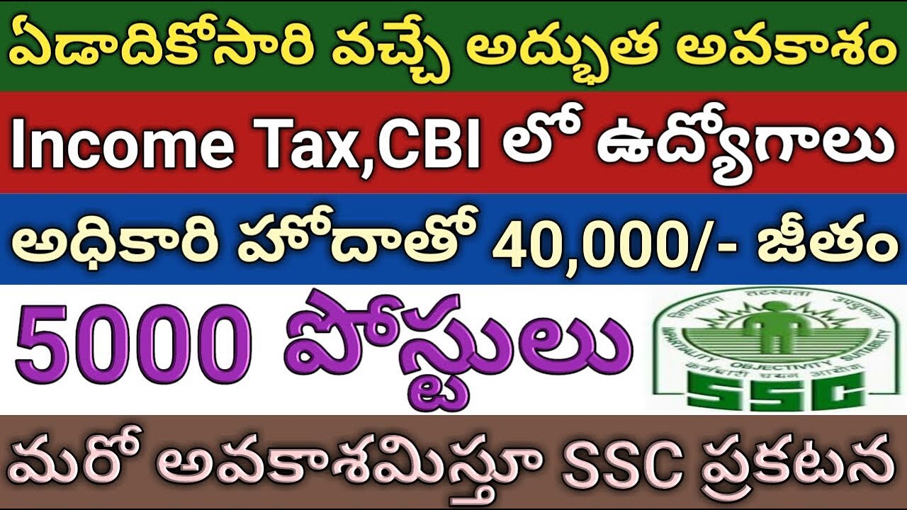 SSC Income Tax Inspectors,CBI Sub Inspectors Group A,B Posts ...
