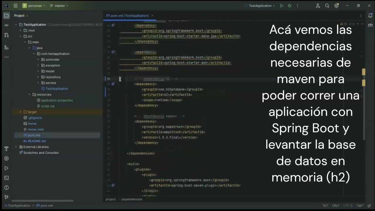 Como correr una base de datos H2 con Spring Boot - YouTube