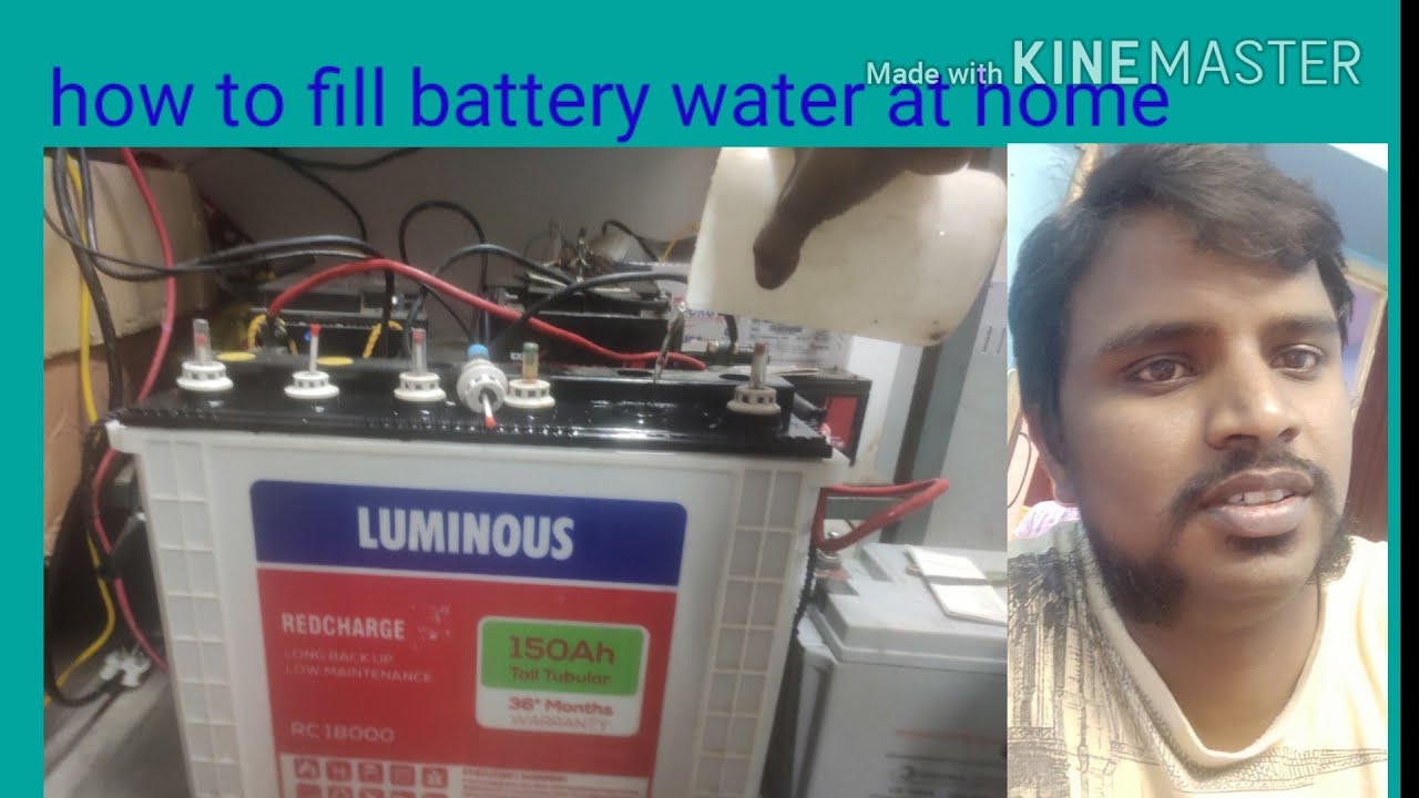 battery service/battery water fill/ups distilled water filling - YouTube