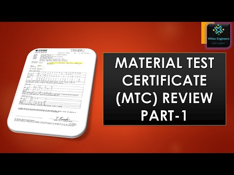 Material Test Certificate (MTC) Review Part-1 @ Whizz Engineers - YouTube
