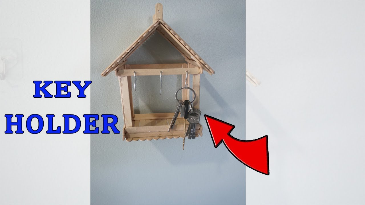 MAKE KEY HOLDER FROM POPSICLE STICK. #keyholder #icescreamsticks - YouTube