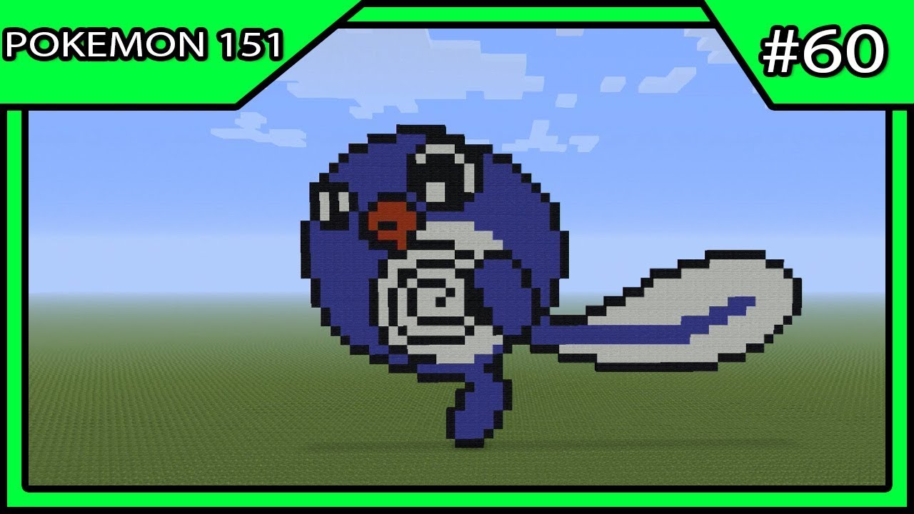 Minecraft Tutorial: Pokemon Pixel Art Poliwag - YouTube