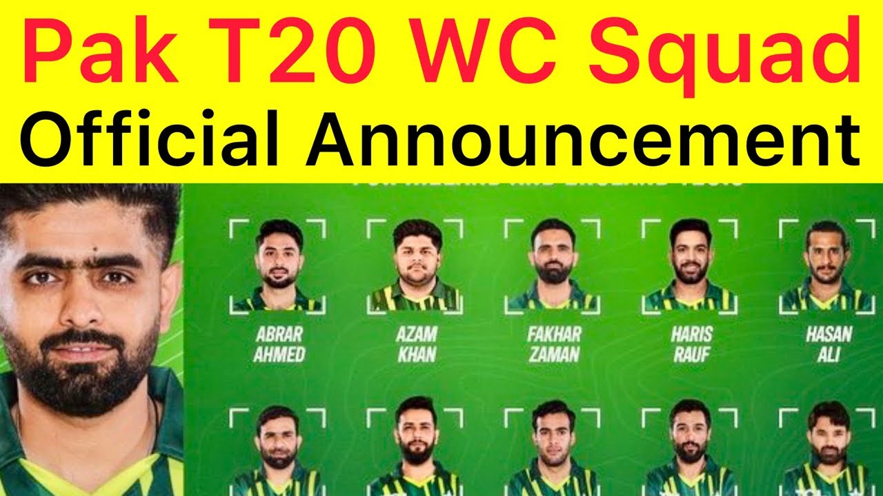 LIVE 🛑 Pakistan World Cup Squad Officially Announced | Abrar,Usman,Azam ...