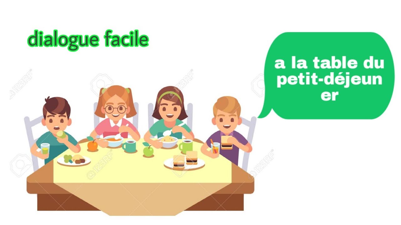 dialogue 12 en français : A LA TABLE DU PETIT-DÉJEUNER - YouTube
