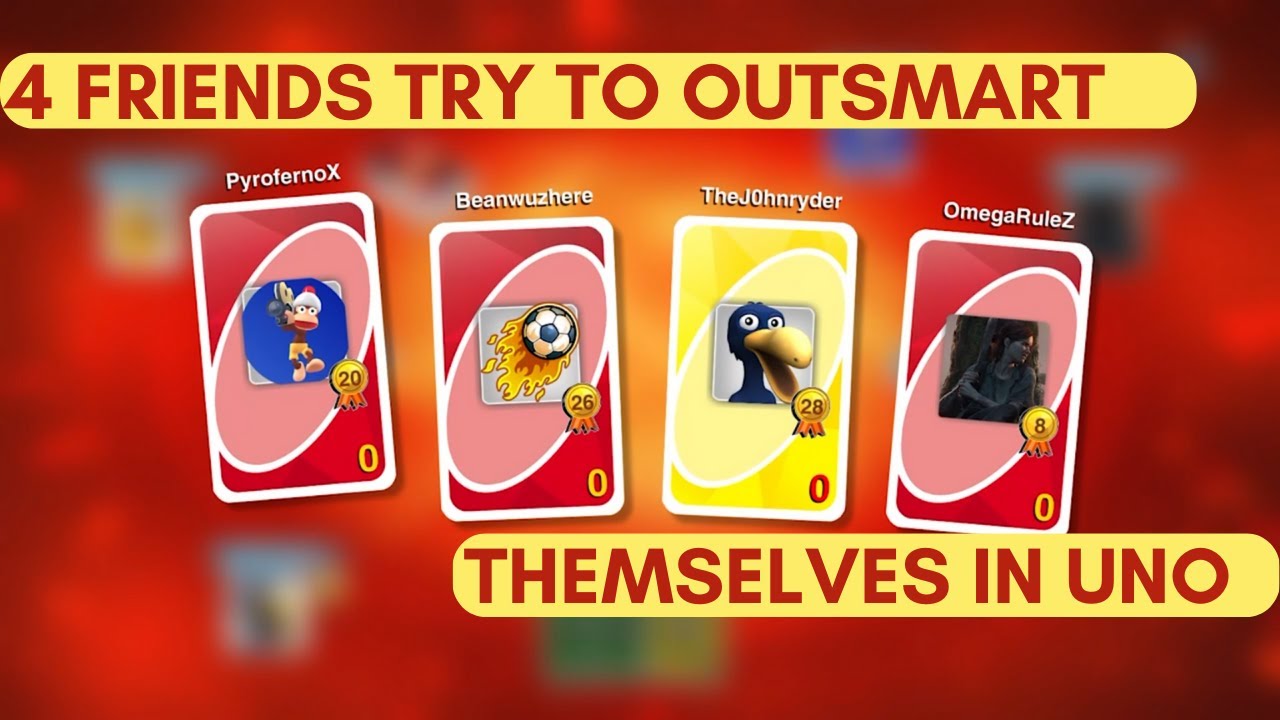 4 Friends Try To Outsmart Themselves in Uno - YouTube