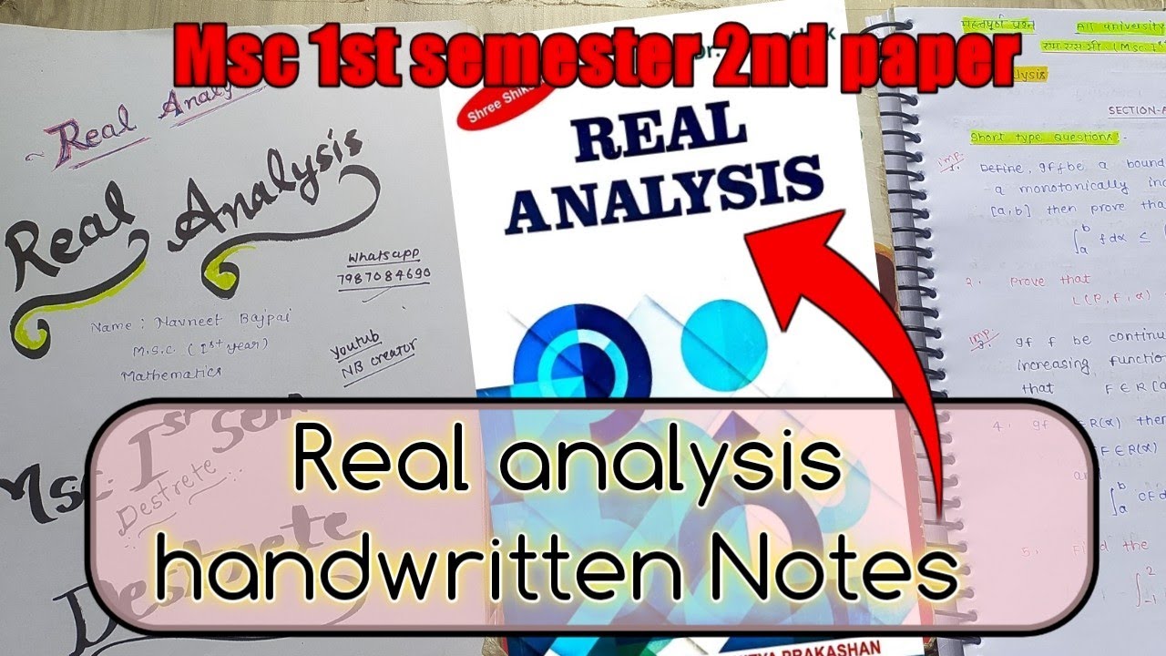 Real analysis Msc 1st sem || Handwritten notes & Book || - YouTube