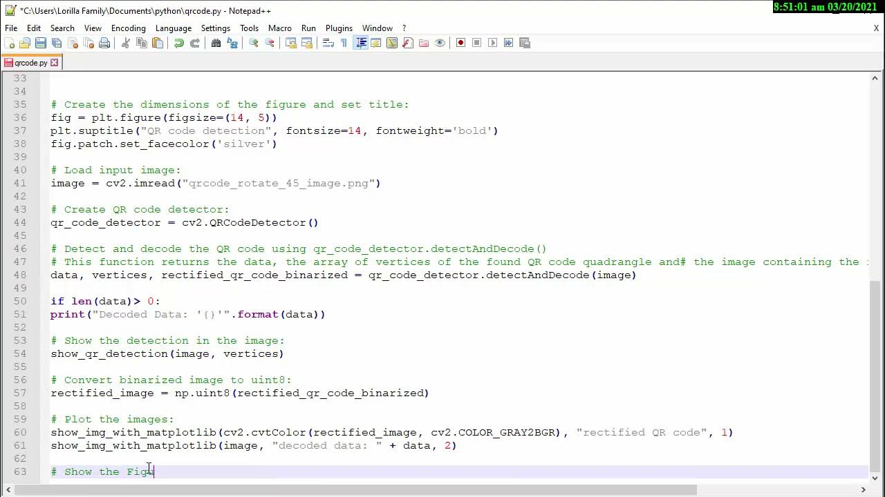 【PYTHON OPENCV】QR code detection or scanner - YouTube
