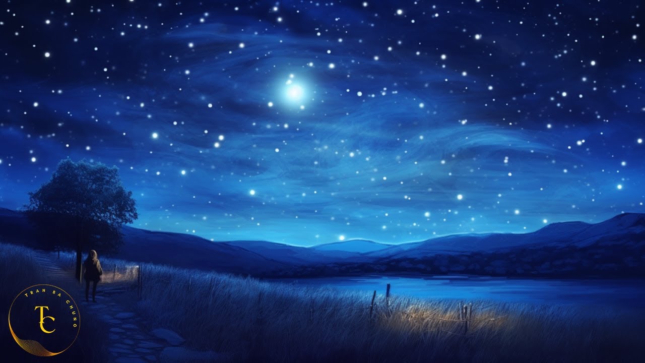 🌕 Moonlit Spring Meadow ASMR Ambience ⭐️ Campfire, Crickets, Owls ...