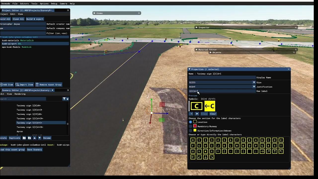 Creating Scenery for MSFS: Using the Taxiway Sign Property Box - YouTube