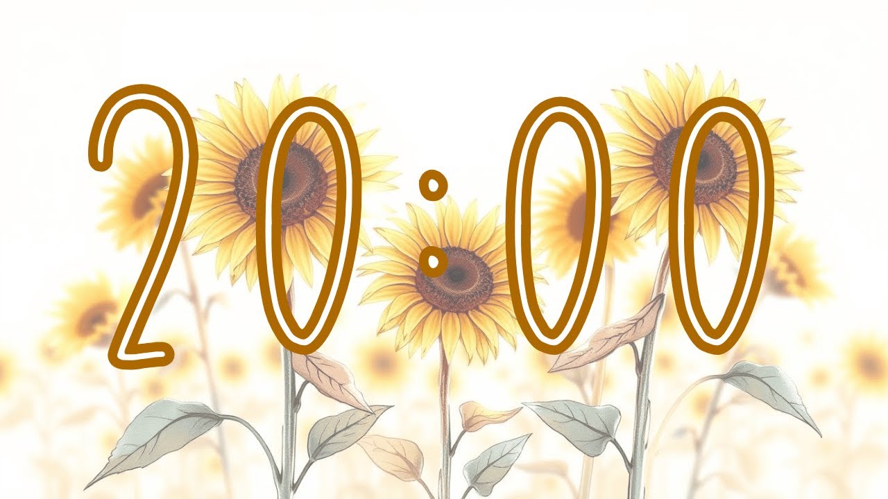 20 Minute Countdown Timer | Cozy Sunflower | Calming Lofi Music - YouTube