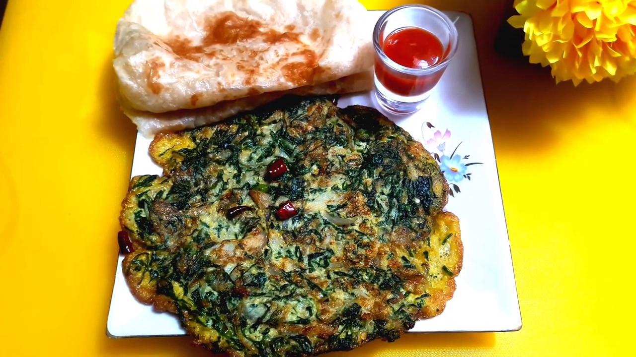 Pui Shak Diye Dim bhaja recipe || পুঁই শাক দিয়ে ডিম ভাজা রান্নার সহজ ...