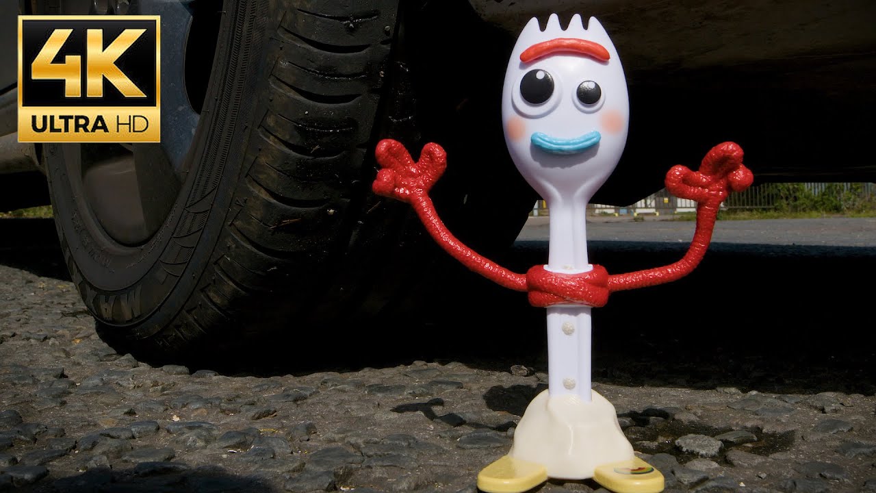 CAR vs FORKY in 4K SLOWMOTION #asmr #satisfying - YouTube