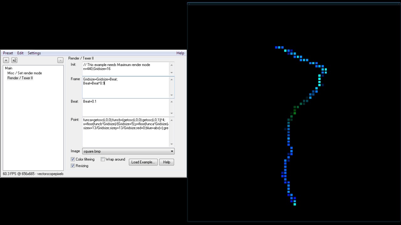 [TEST VIDEO] - Pixel Vectorscope (Winamp AVS) - YouTube