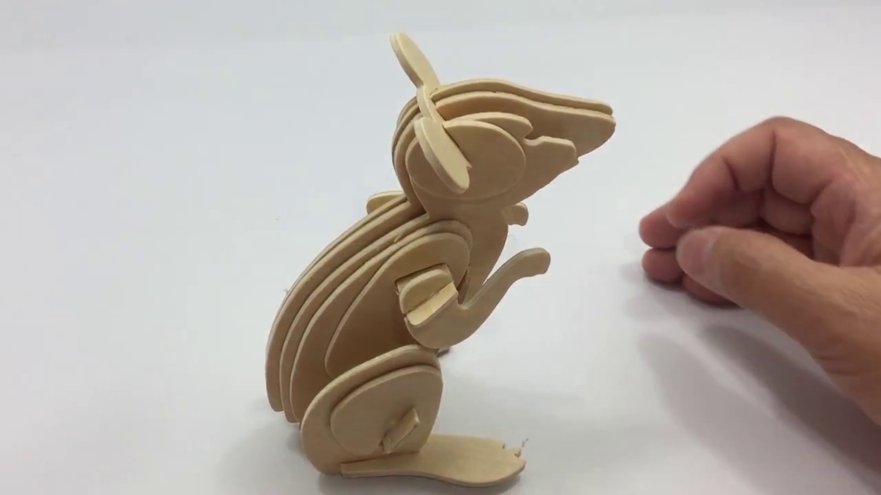 DIY Miniature Mouse ~ 3D Woodcraft Construction Kit - YouTube