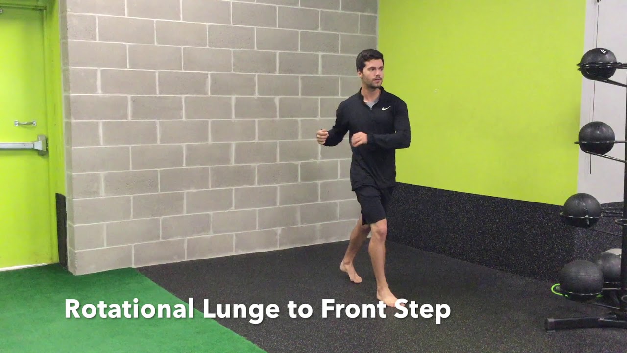 Rotational Lunge to Front Step - YouTube