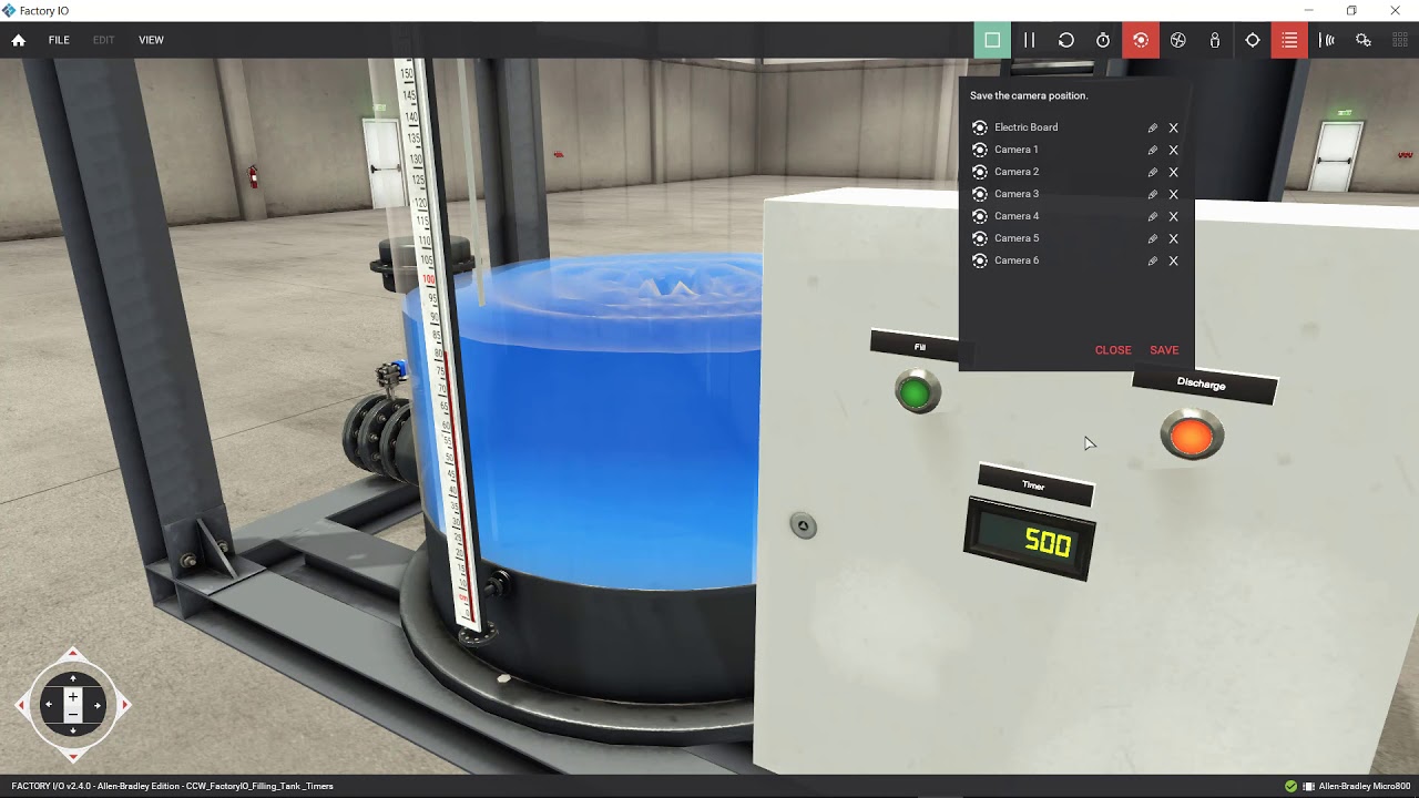 Factory IO Scene -Filling Tank Timers- using CCW, Allen Bradley ...