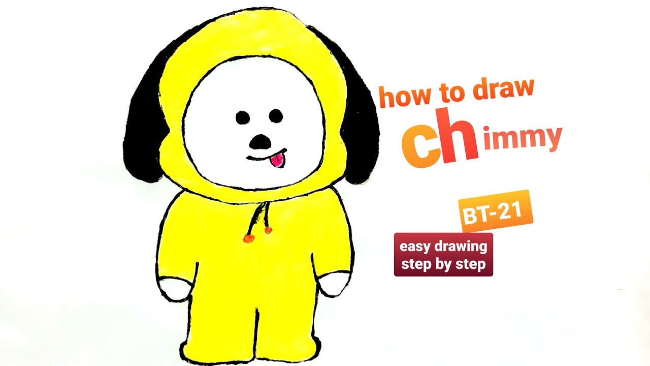 #BT21 chimmy easy drawing |Draw Cute chimmy BT21 characters step by ...