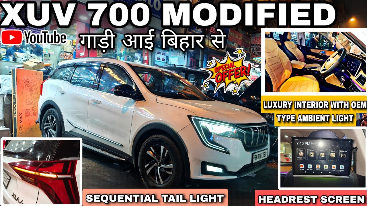 #mahindra XUV 700 Modified Luxury interior sequential tail light ...