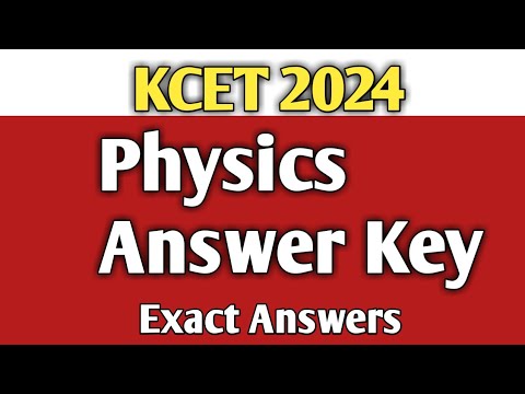 KCET Physics Answer Key|Exact Answers| - YouTube
