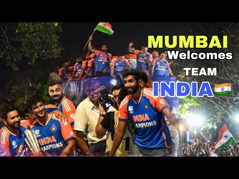 Mumbai Welcomes 🇮🇳Team India’s T20 Win | Roadshow Of Team India In ...