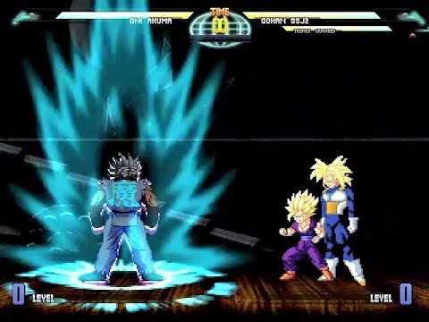 Oni Akuma Vs SSJ2 Gohan & SSJ Trunks - Dragon Ball vs Street Fighter ...