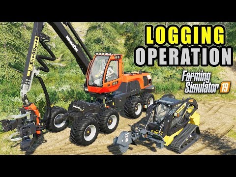 FS19- FIRST MULTIPLAYER LOGGING GAMEPLAY! THE START OF OUR LOGGING ...