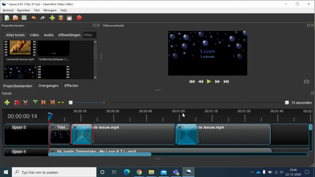 Openshot les 8 de definitieve film maken - YouTube