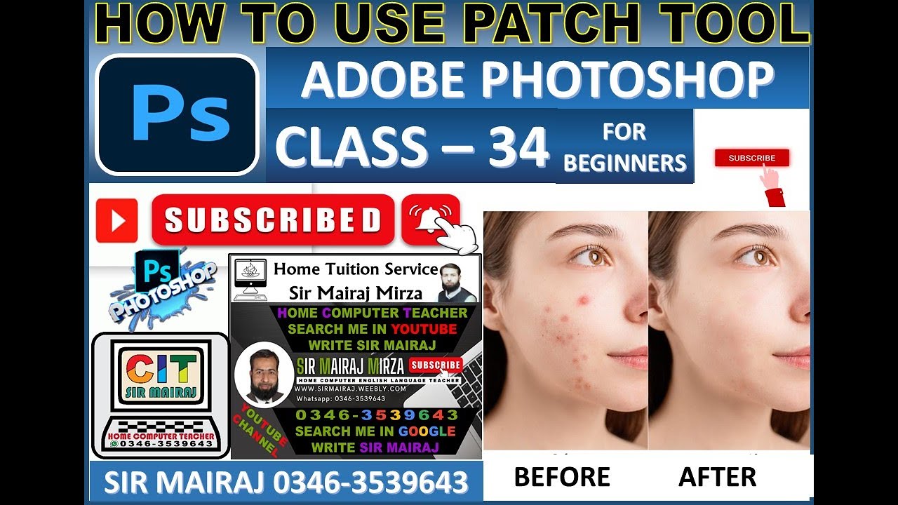 34 HOW TO USE PATCH TOOL IN ADOBE PHOTOSHOP BY SIR MAIRAJ KINDLY ...