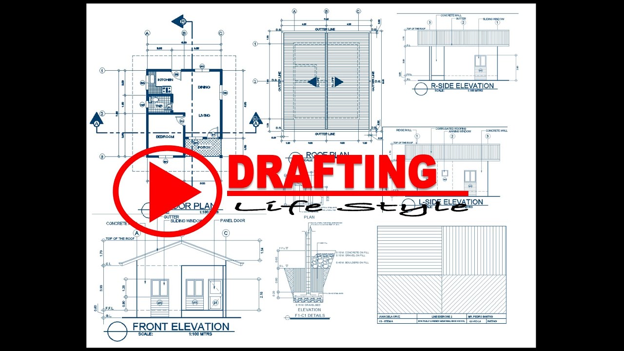 Drawing Exercise 2: Drawing rectangular object with use of Array and Hatch in AutoCAD - YouTube