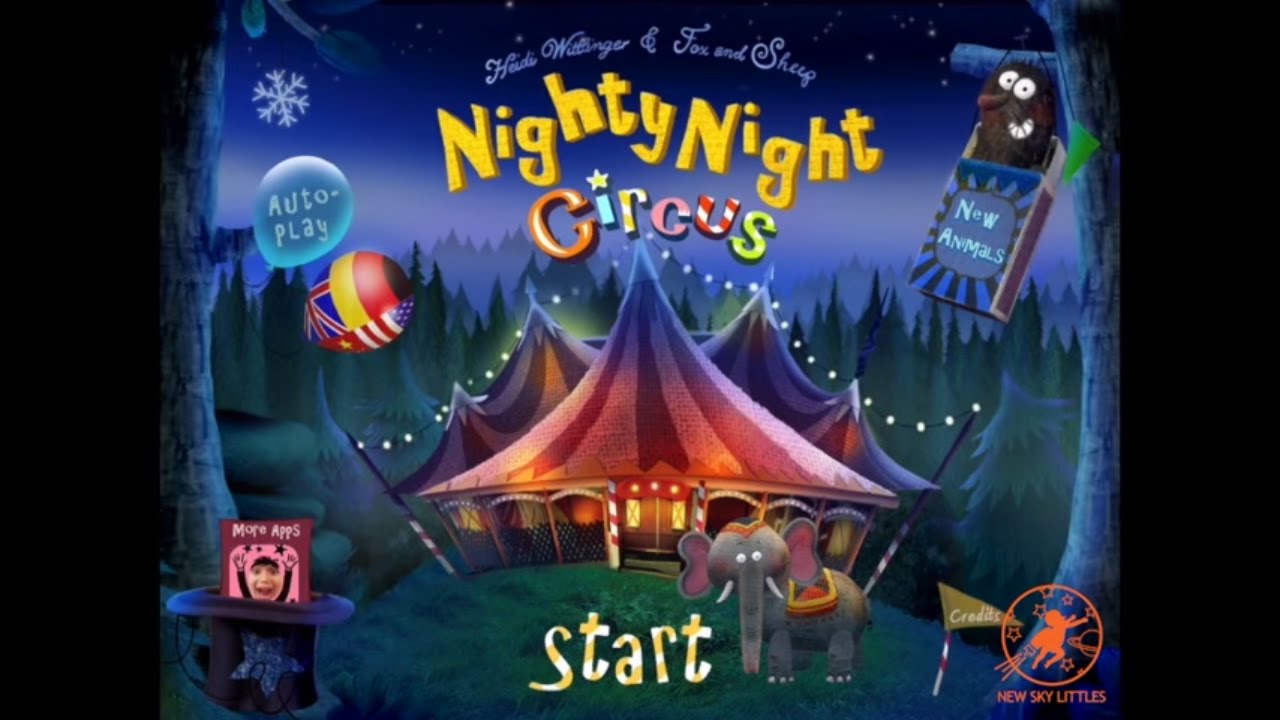 Nighty Night Cartoon w/ Circus Animals for Toddlers! Bed Time Story w ...