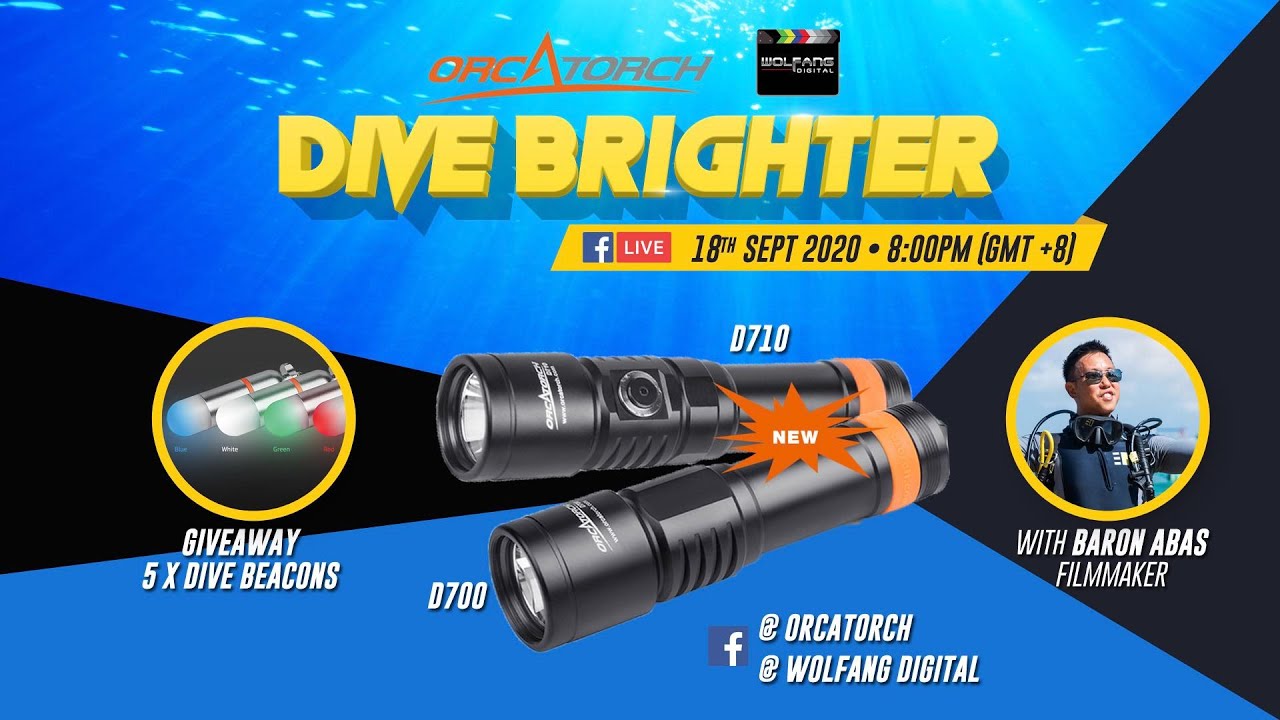 Scuba Diving Torch Review / OrcaTorch D700 / OrcaTorch D710 / FB Live ...