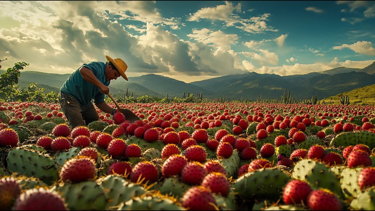 Amazing Cactus Fruit Harvesting Technique | Mexico Dragon Fruit ...