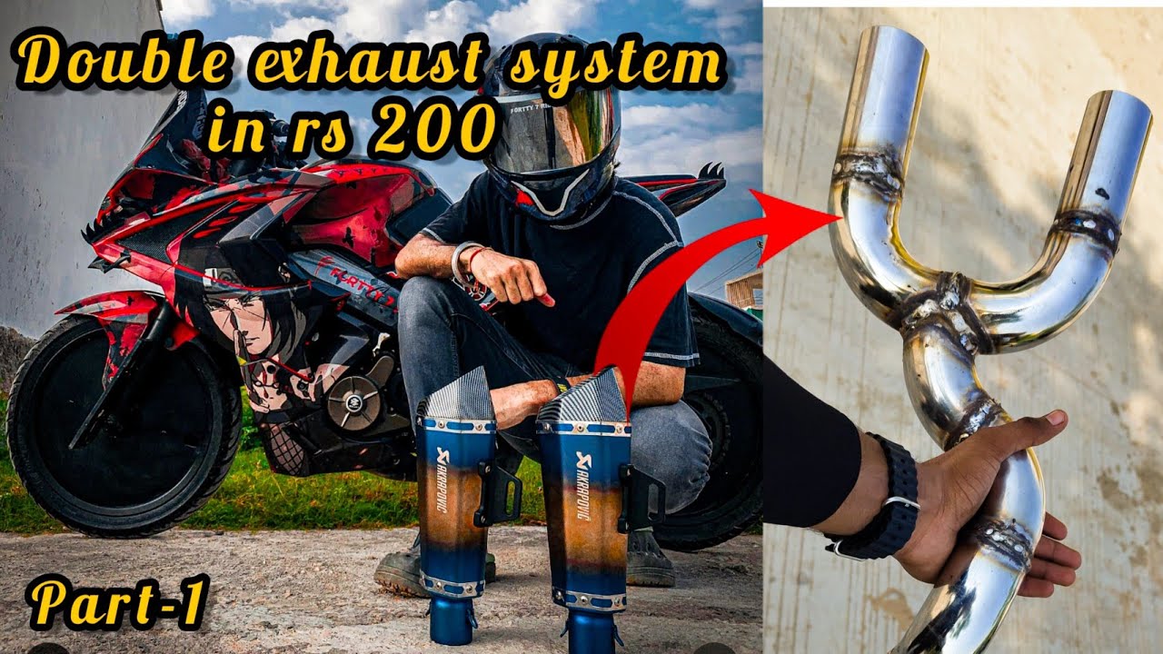 Install double exhaust system in rs200/Modified rs200/Part-1 - YouTube