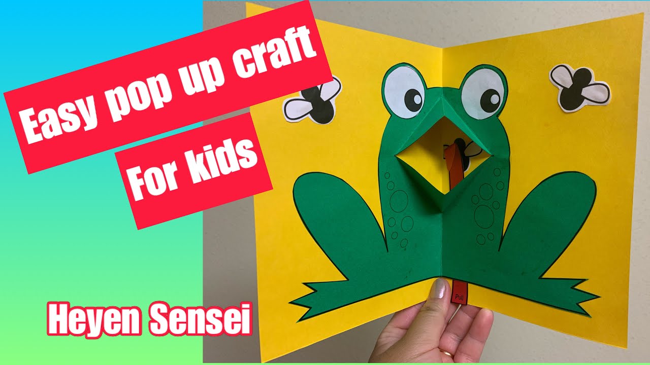 Easy craft for kids | Pop up frog craft | Summer craft - YouTube