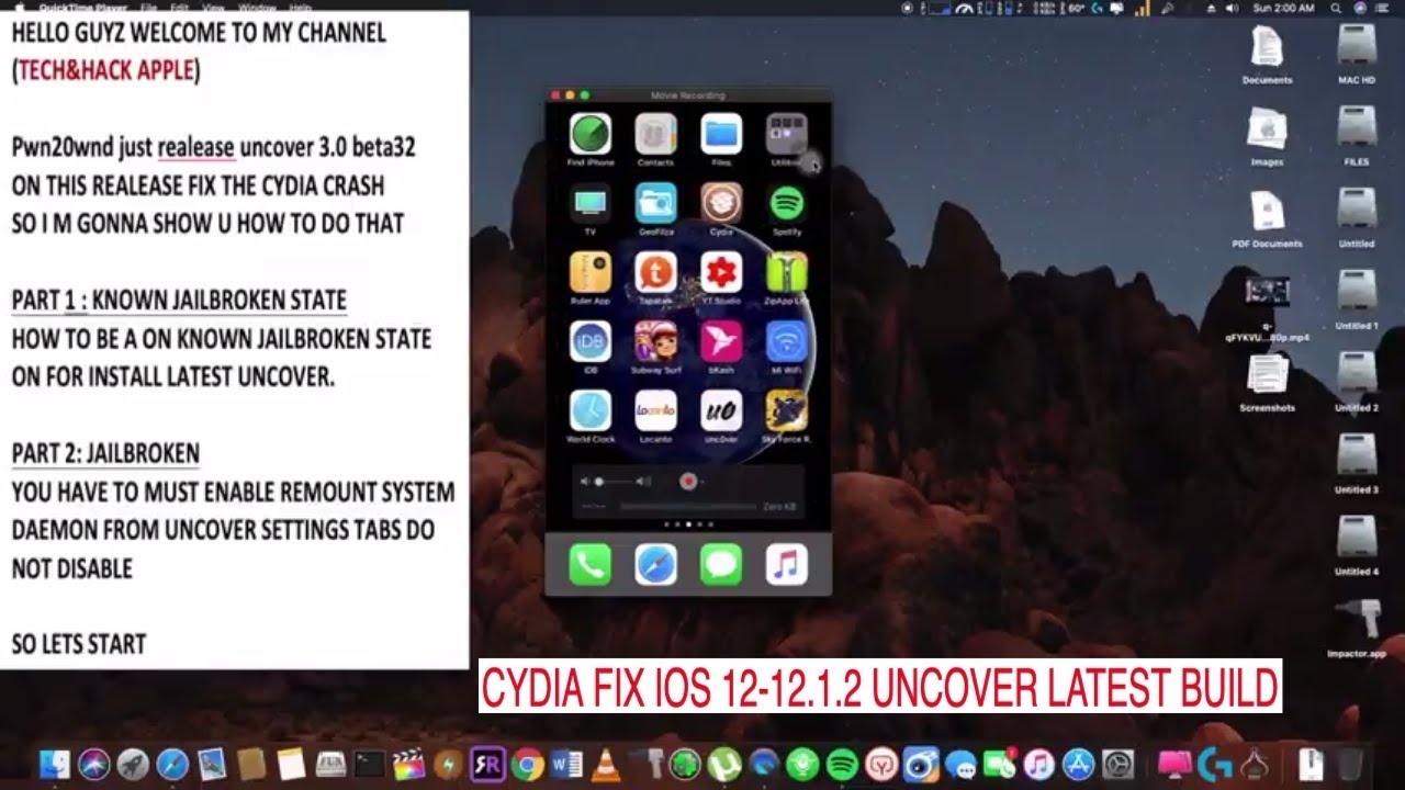 CYDIA FIX IOS 12-12.1.2 UNCOVER LATEST BUILD - YouTube